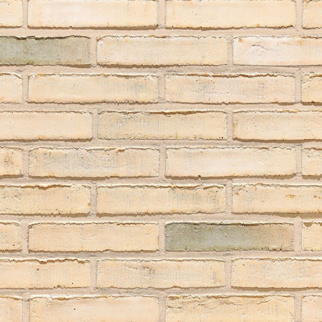 Brique de parement en terre cuite de couleur blanc-gris signée Terca ...