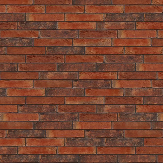 Brique de parement en terre cuite de couleur rouge-brun signée Terca ...