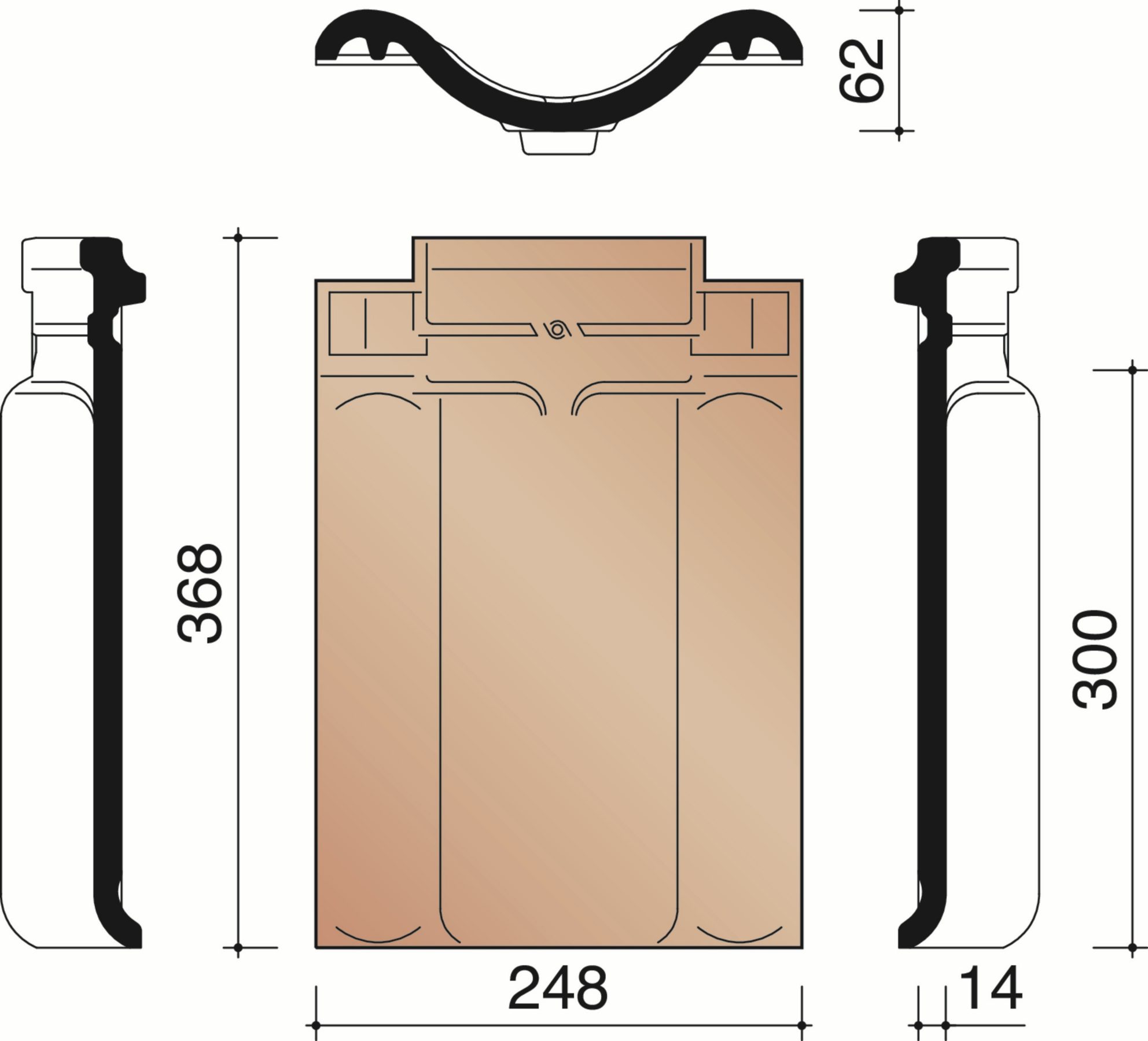 Rode Koramic holle dakpan - Vlaamse Pan 401 keramische dakpan Natuurrood