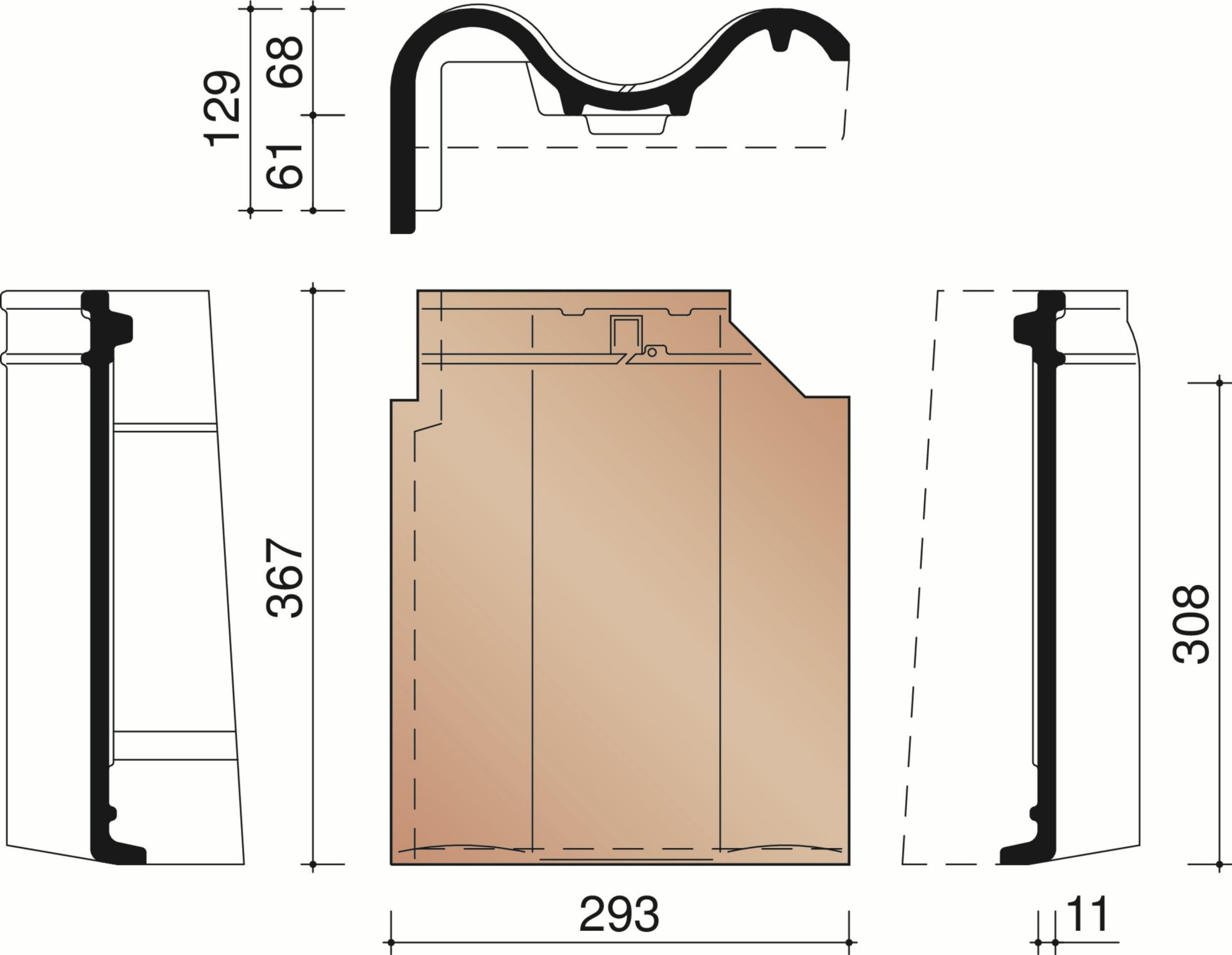 Rode Koramic holle dakpan - OVH Klassiek keramische dakpan Natuurrood