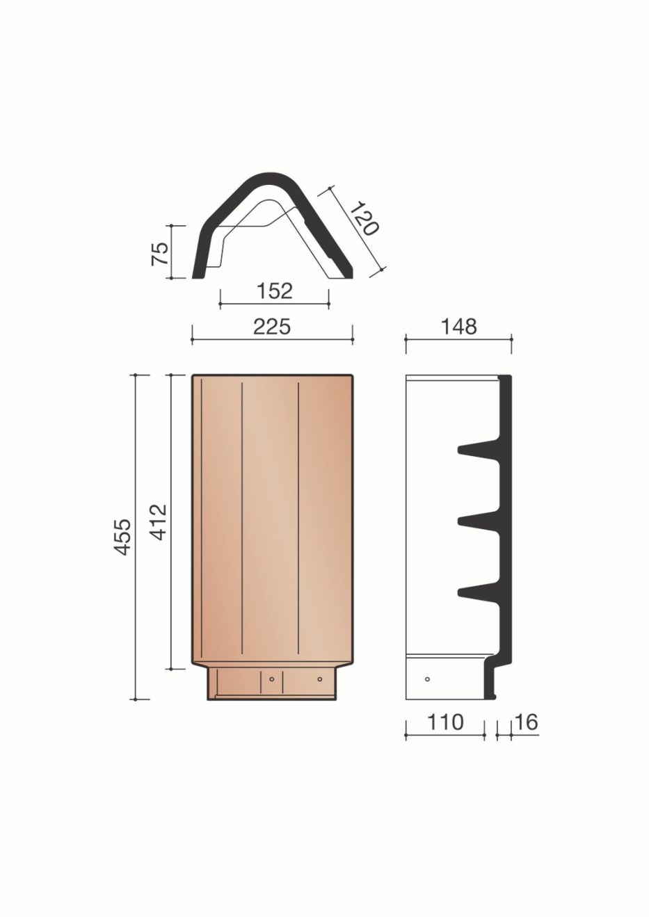 Rode Koramic vlakke dakpan - Standard keramische dakpan Natuurrood