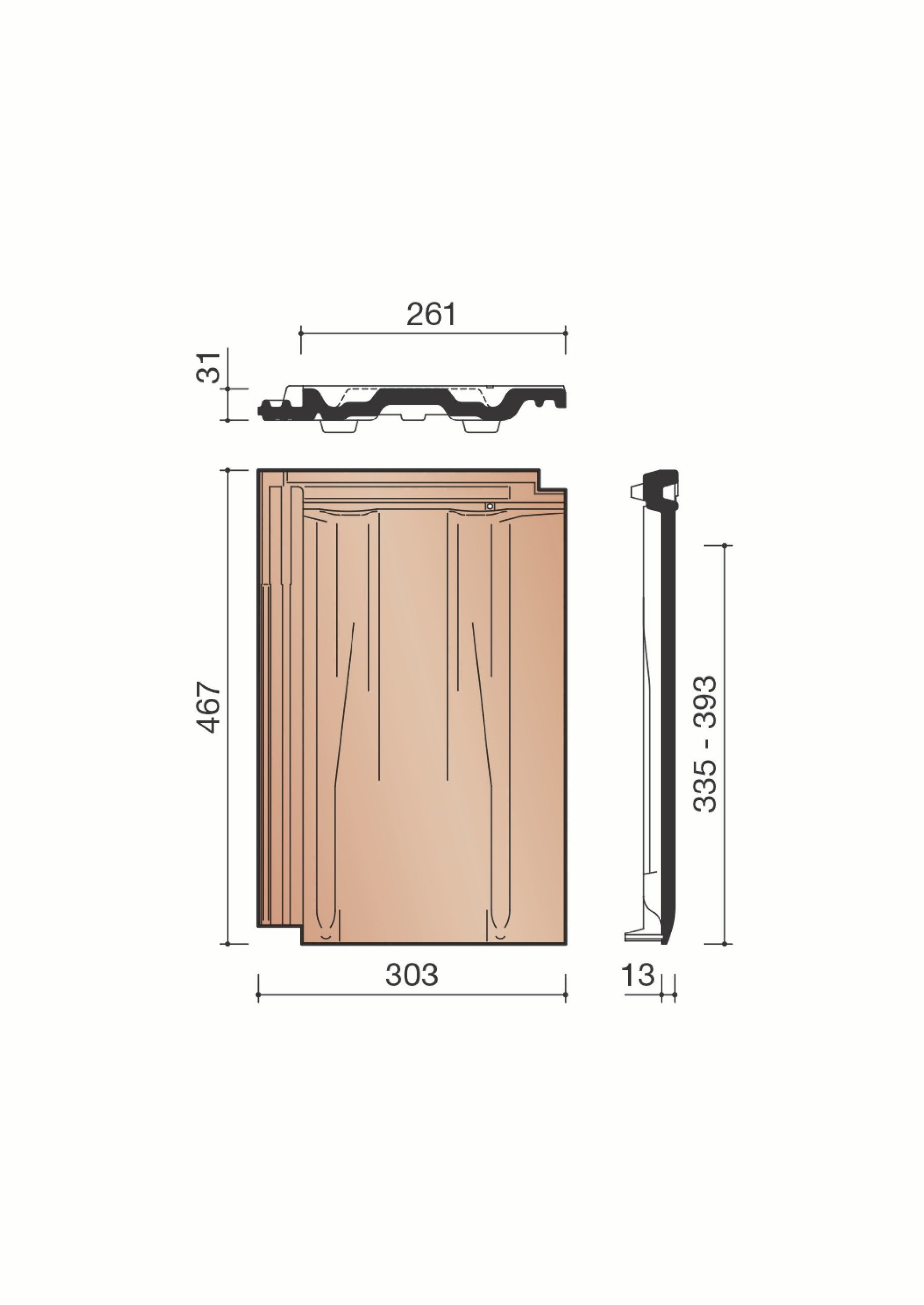 Rode Koramic vlakke dakpan - Mega keramische dakpan Natuurrood