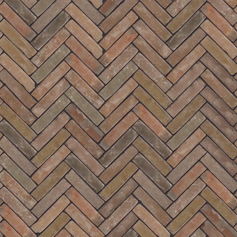 Gele en bronskleurige Wienerberger getrommelde keramische kleiklinkers ...