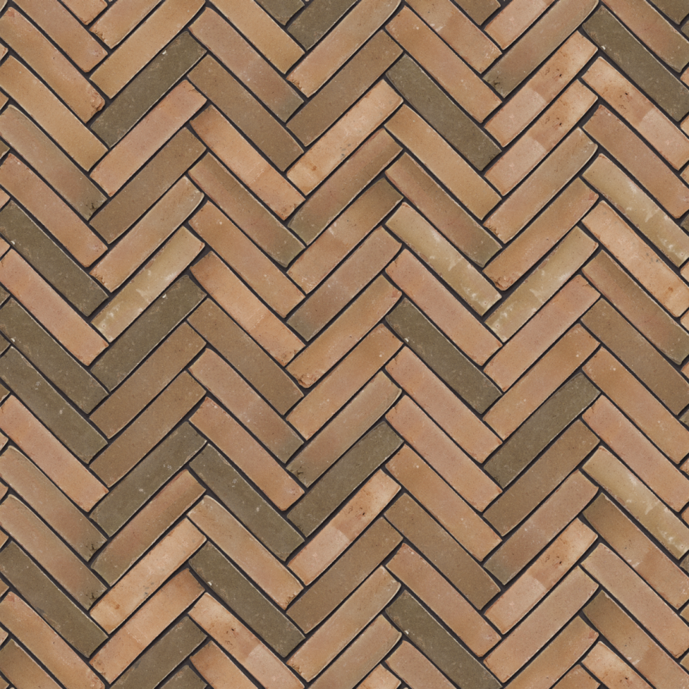 Gele en bronskleurige Wienerberger ongetrommelde keramische ...