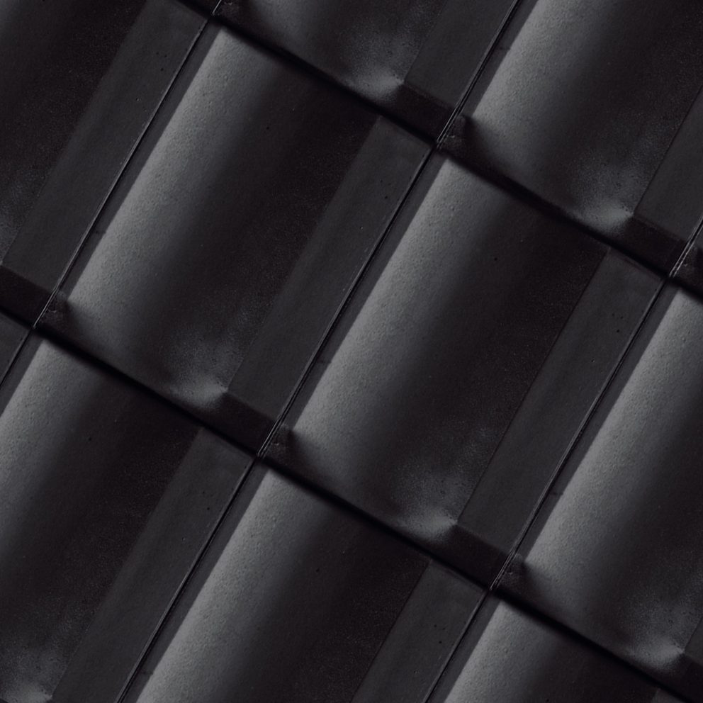 Donkere Koramic zacht golvende dakpan - Jura Nova keramische dakpan ...